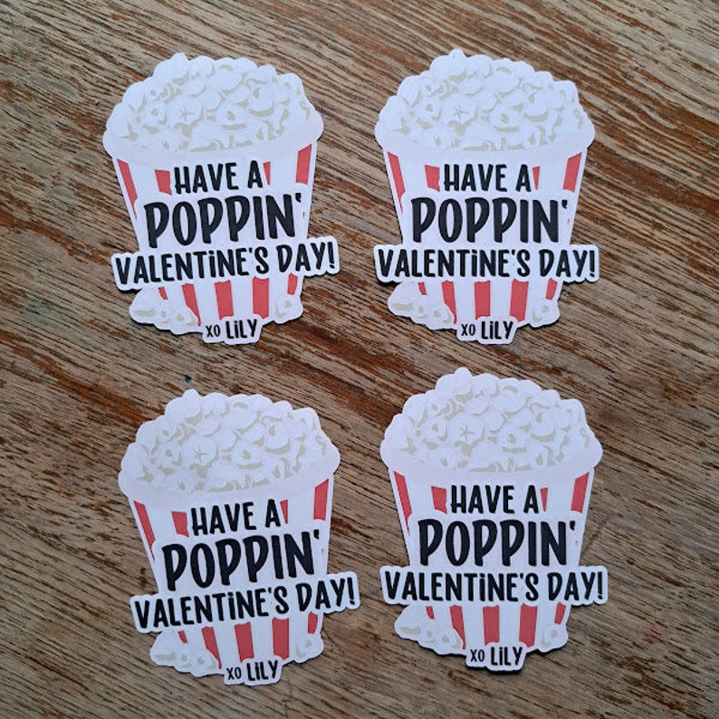 Have a POPPIN' Valentine's Day Stickers for Popcorn - Etsy