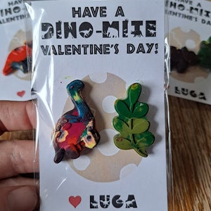 Dino Shaped Crayons, Valentines Classroom Gift, Dinosaur Coloring, You ...
