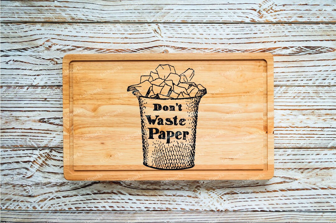 Garbage Can SVG File Text SVG Don't Waste Paper SVG Digital Download ...