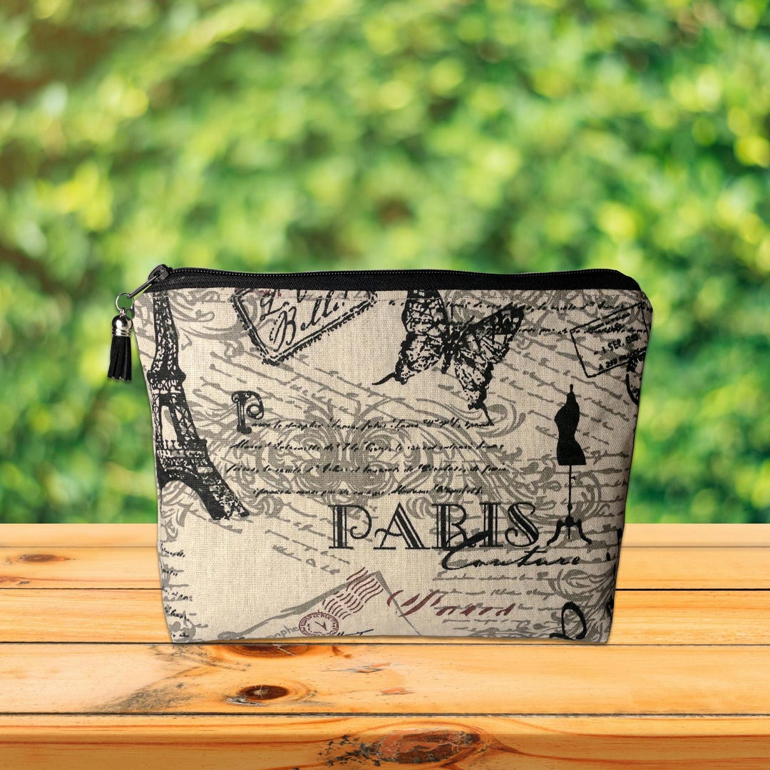 Elegant Paris Makeup Bag French Inspired Small Cosmetic Travel Toiletry ...