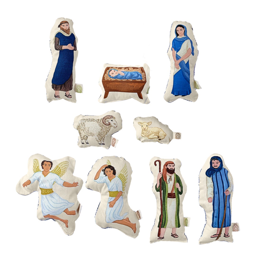 Fabric Toy Nativity Set for Children - Joseph, Mary, Baby Jesus in ...