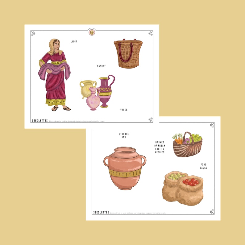 Lydia Bible Story Printables Set - Etsy