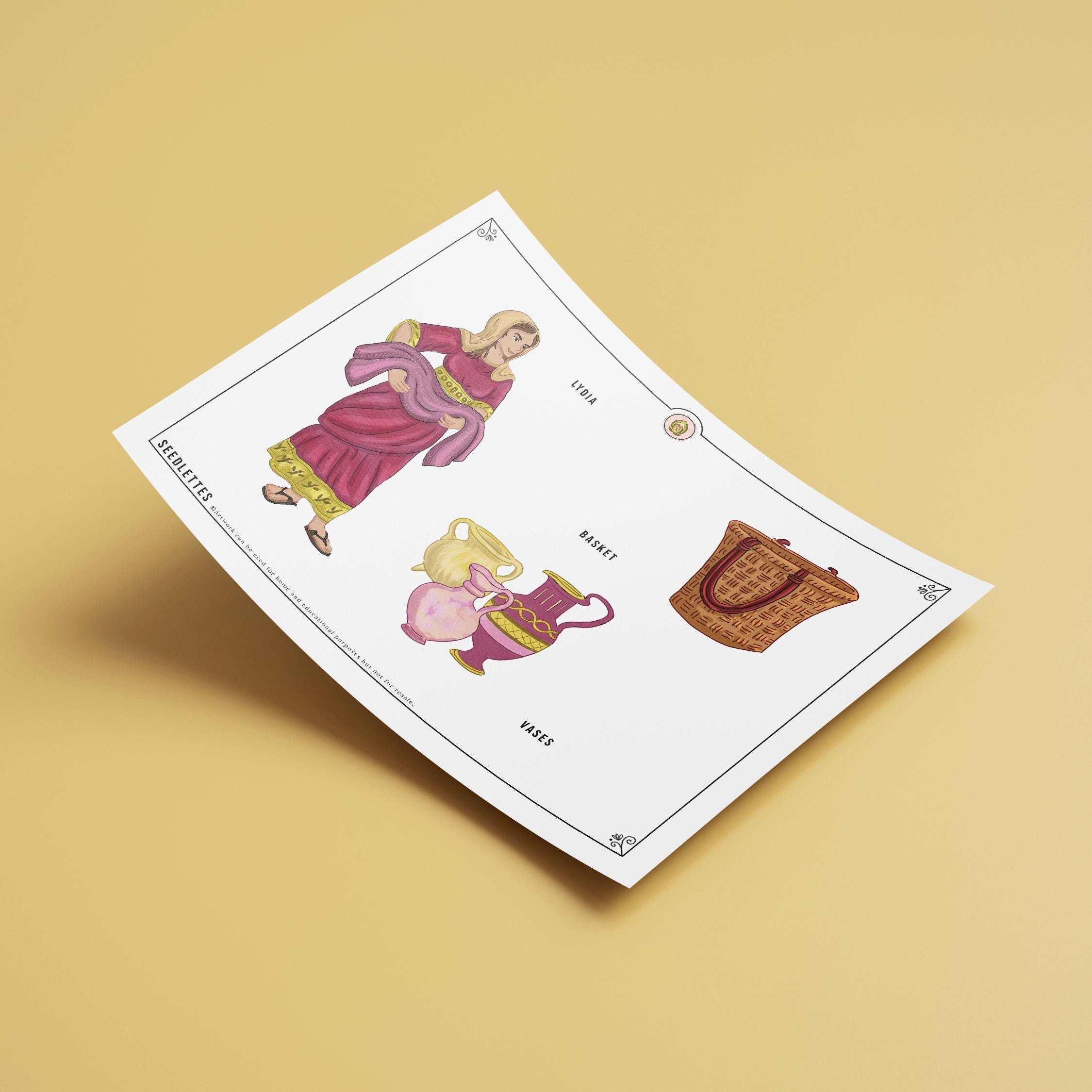 Lydia Bible Story Printables Set - Etsy