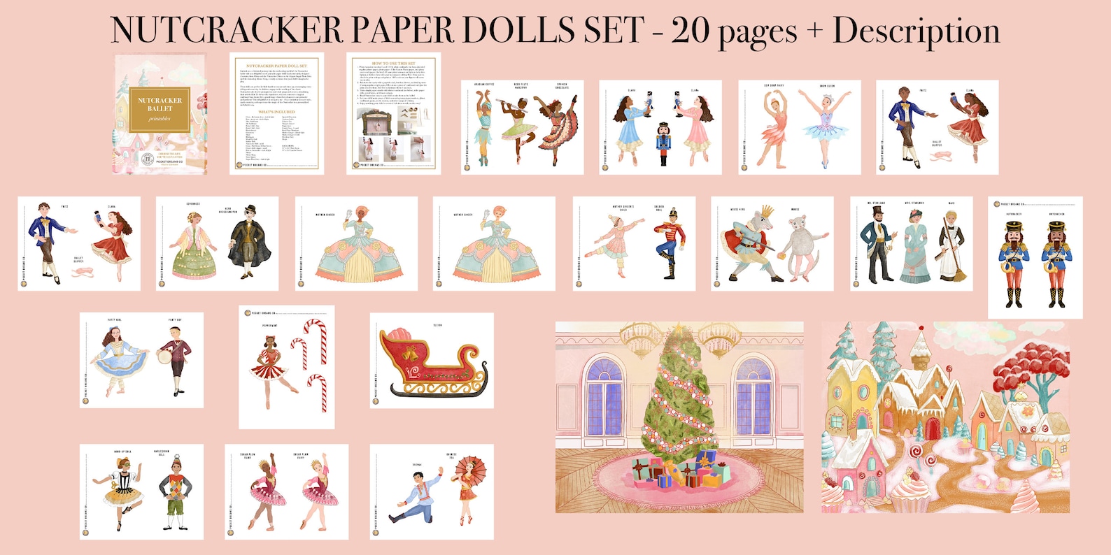 Nutcracker Ballet Set of Paper Dolls Printables- Set of 21 Pages - Etsy
