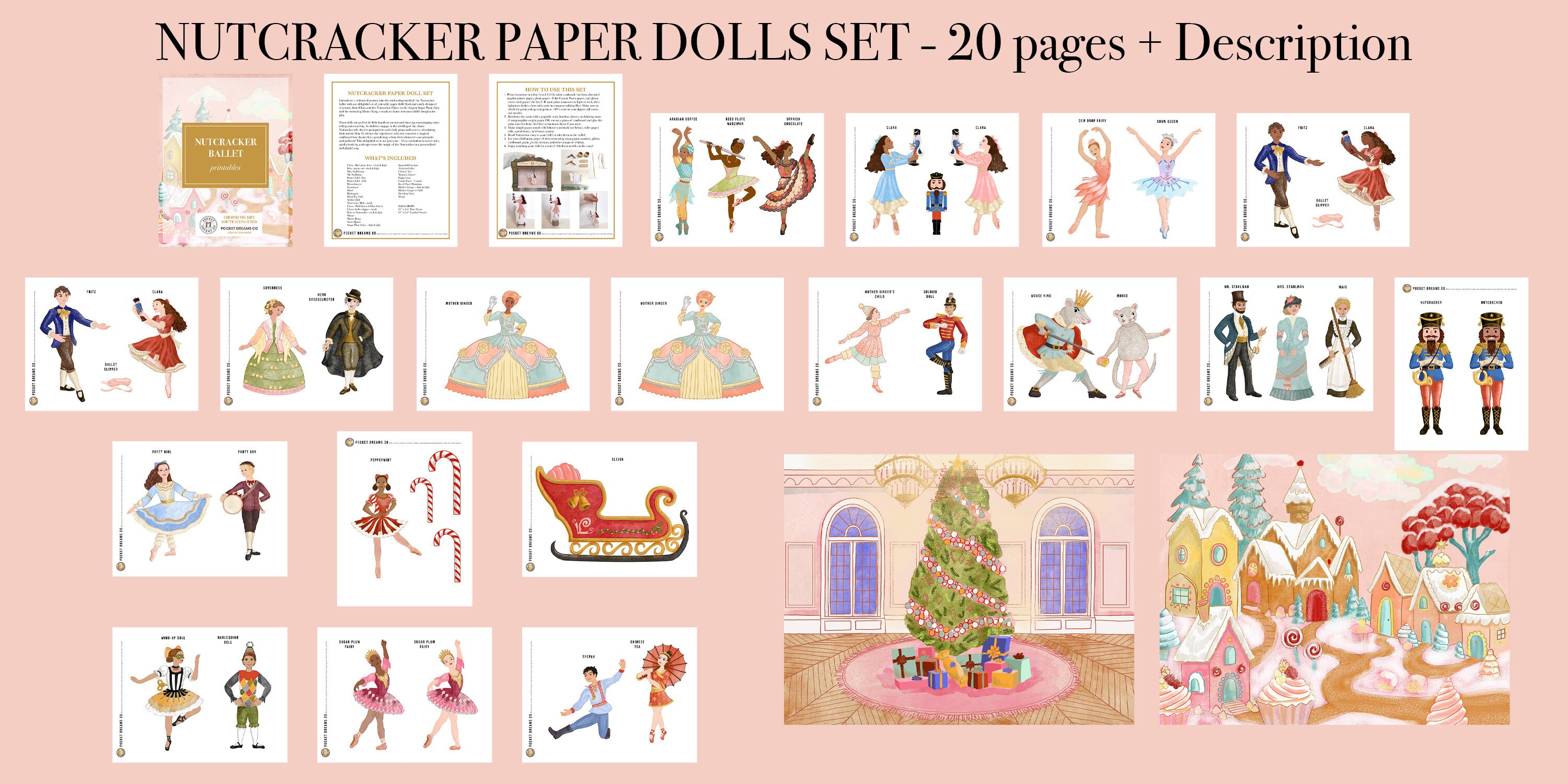 Nutcracker Ballet Set of Paper Dolls Printables- Set of 22 Pages - Etsy