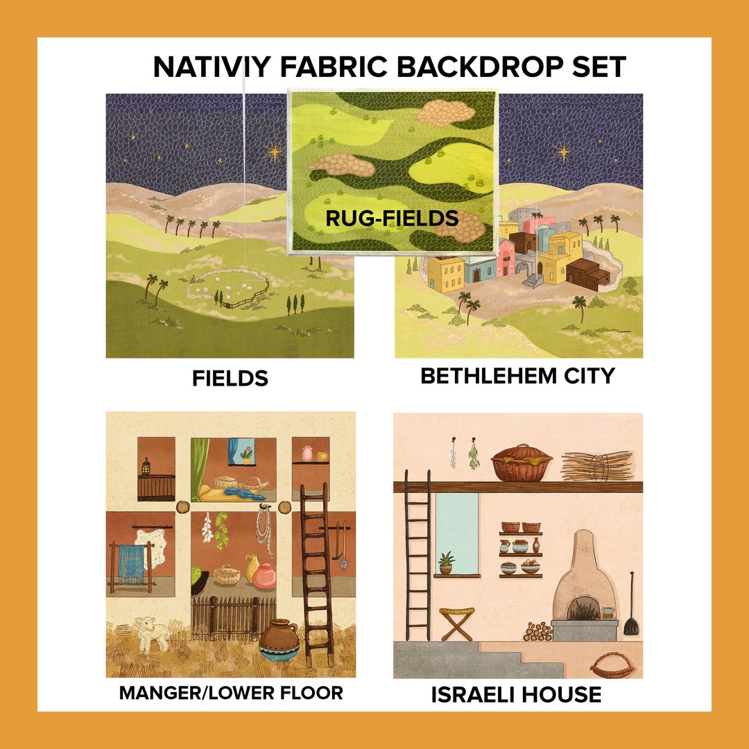 Nativity Bible Story Fabric Backdrop Set for Tabletop Theater - Etsy