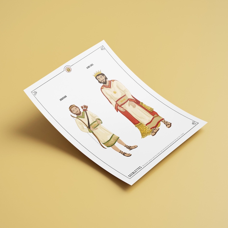 King Saul Bible Story Printables Set - Etsy