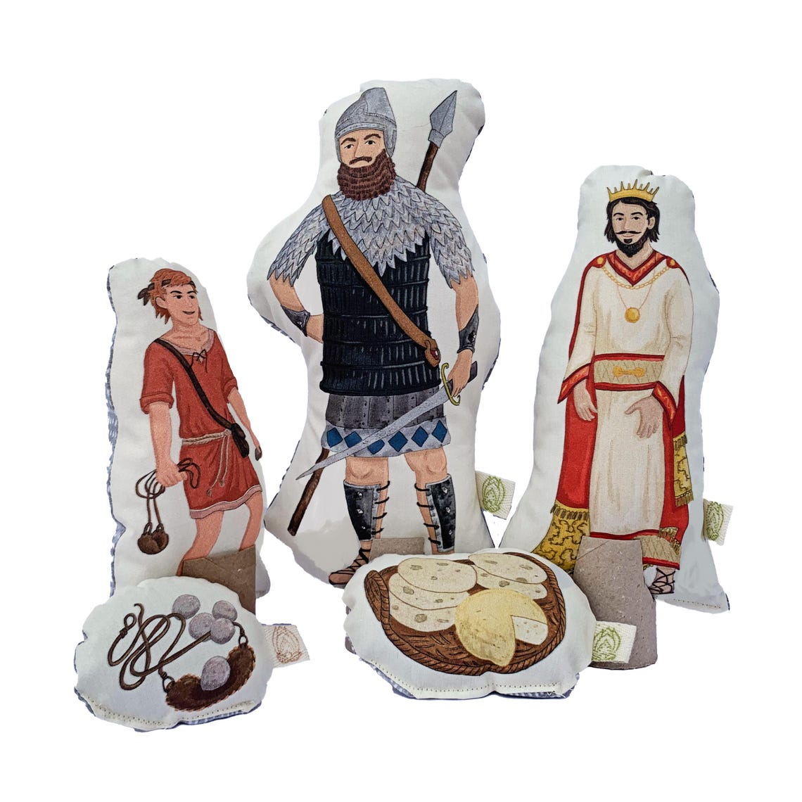 King David Bible Toy Set - 2 Davids, Sheep, Lion, Bear, Harp, Sling ...