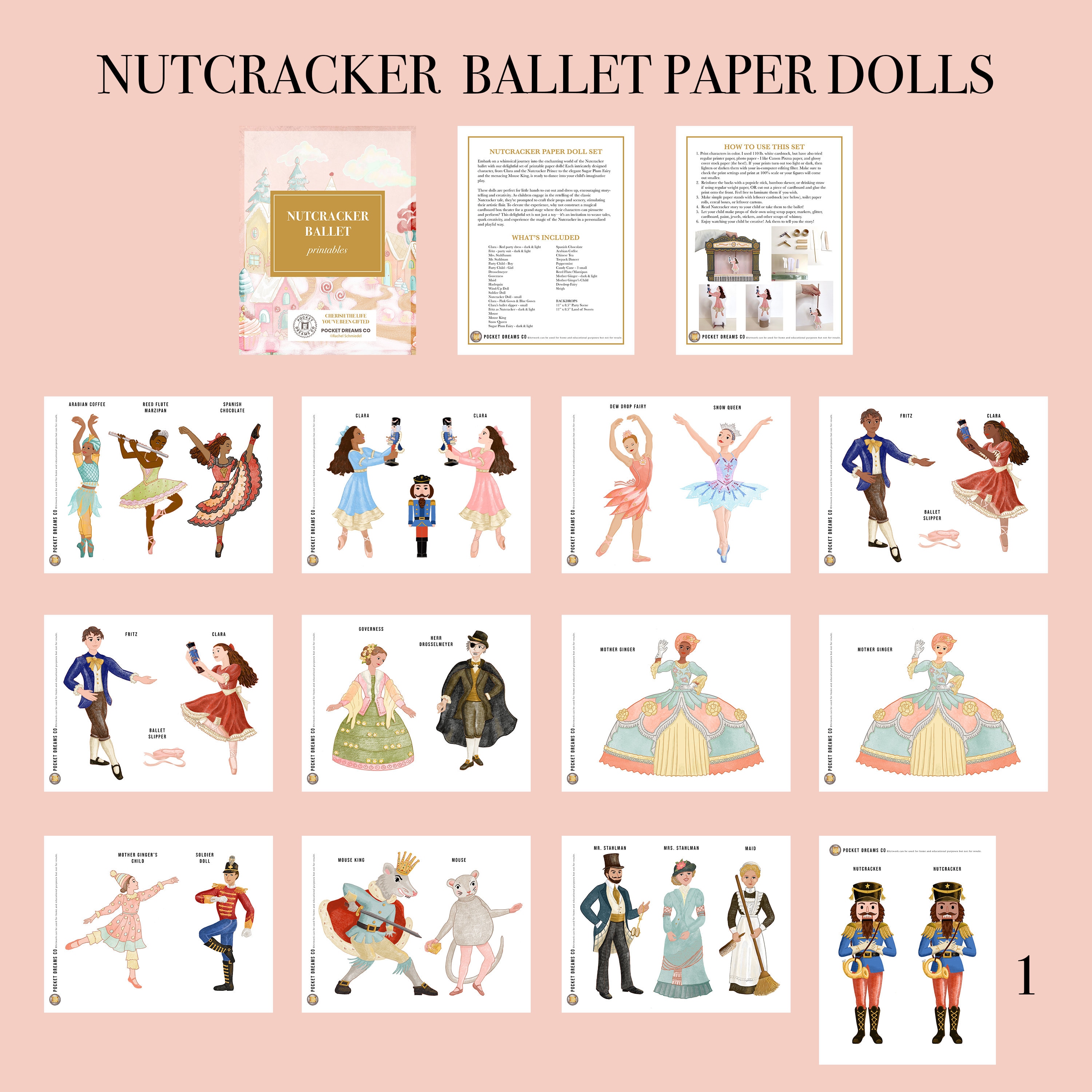Nutcracker Ballet Set of Paper Dolls Printables- Set of 21 Pages - Etsy
