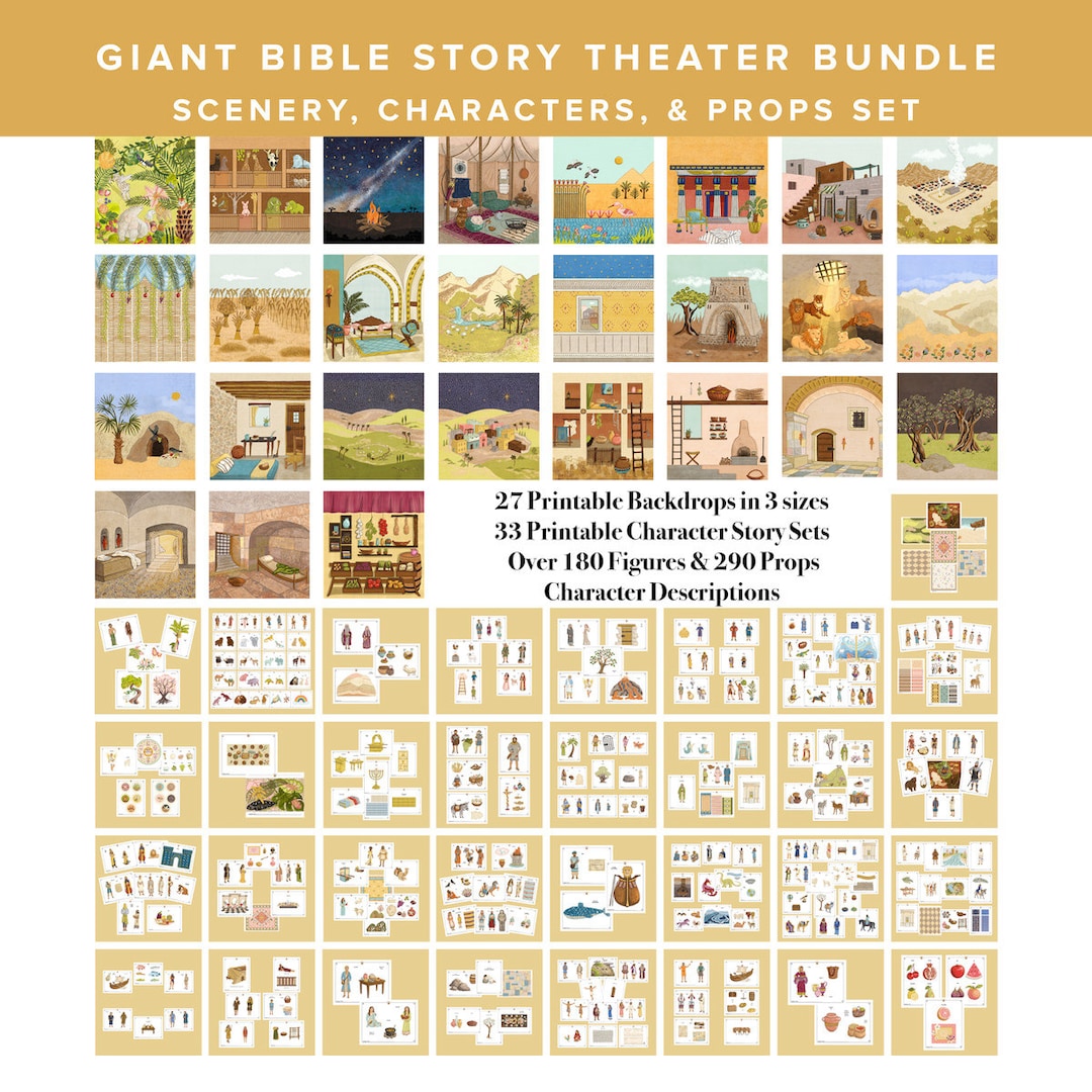 GIANT PRINTABLE Bible Character and Props Sets - FLASHDRIVE - Etsy