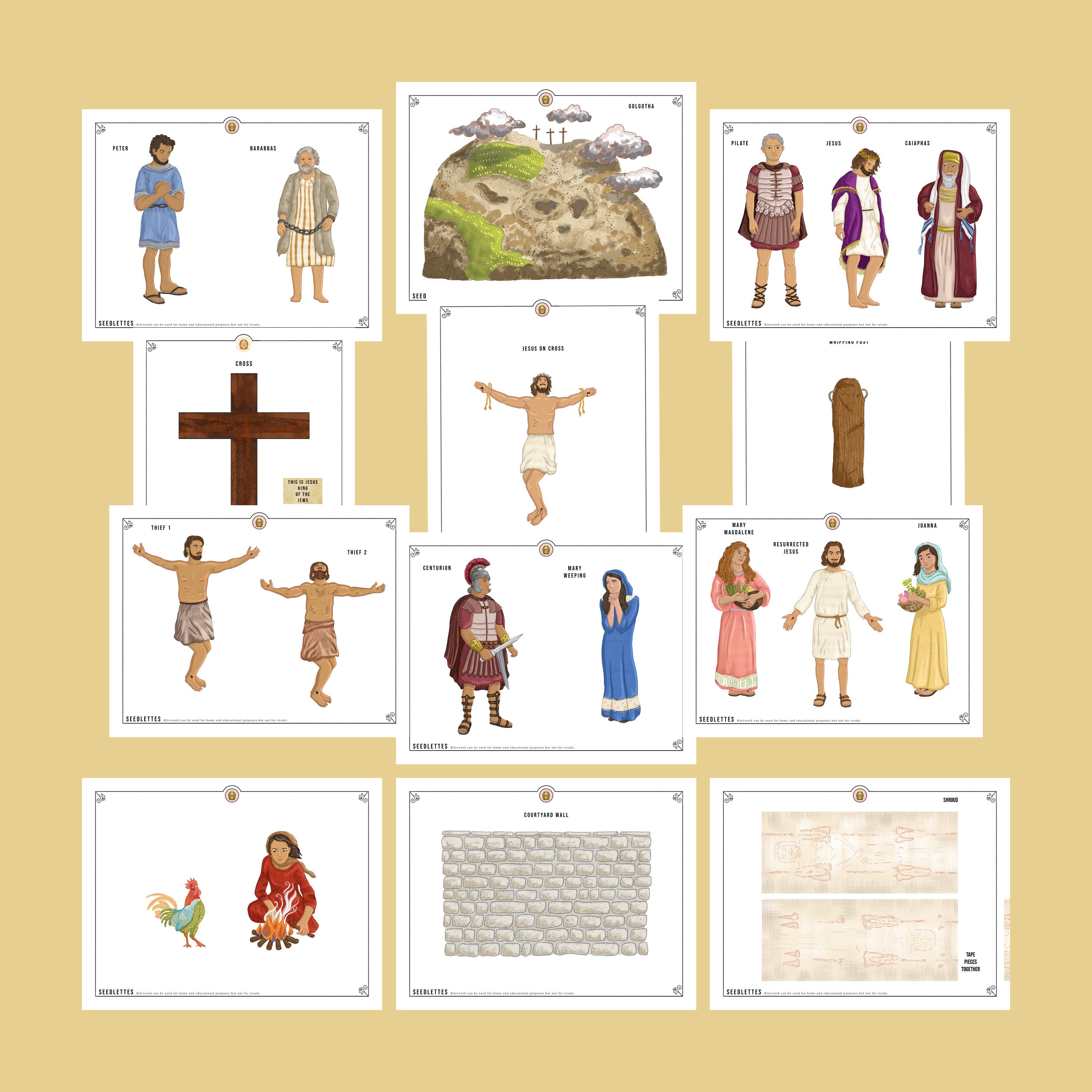 GIANT PRINTABLE Bible Character and Props Sets - FLASHDRIVE - Etsy