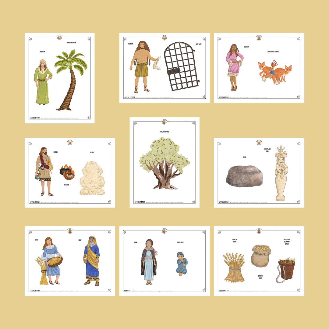 Deborah, Gideon, Samson, & Ruth Bible Story Printables Set - Etsy