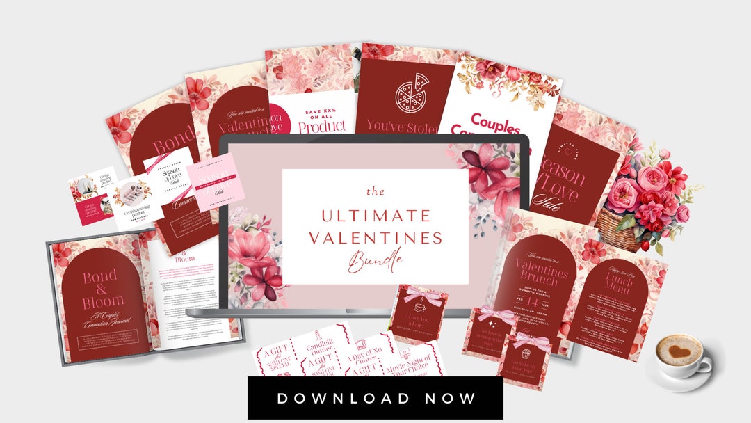 The Ultimate Valentines Bundle Templates, Editable in Canva, Printable ...
