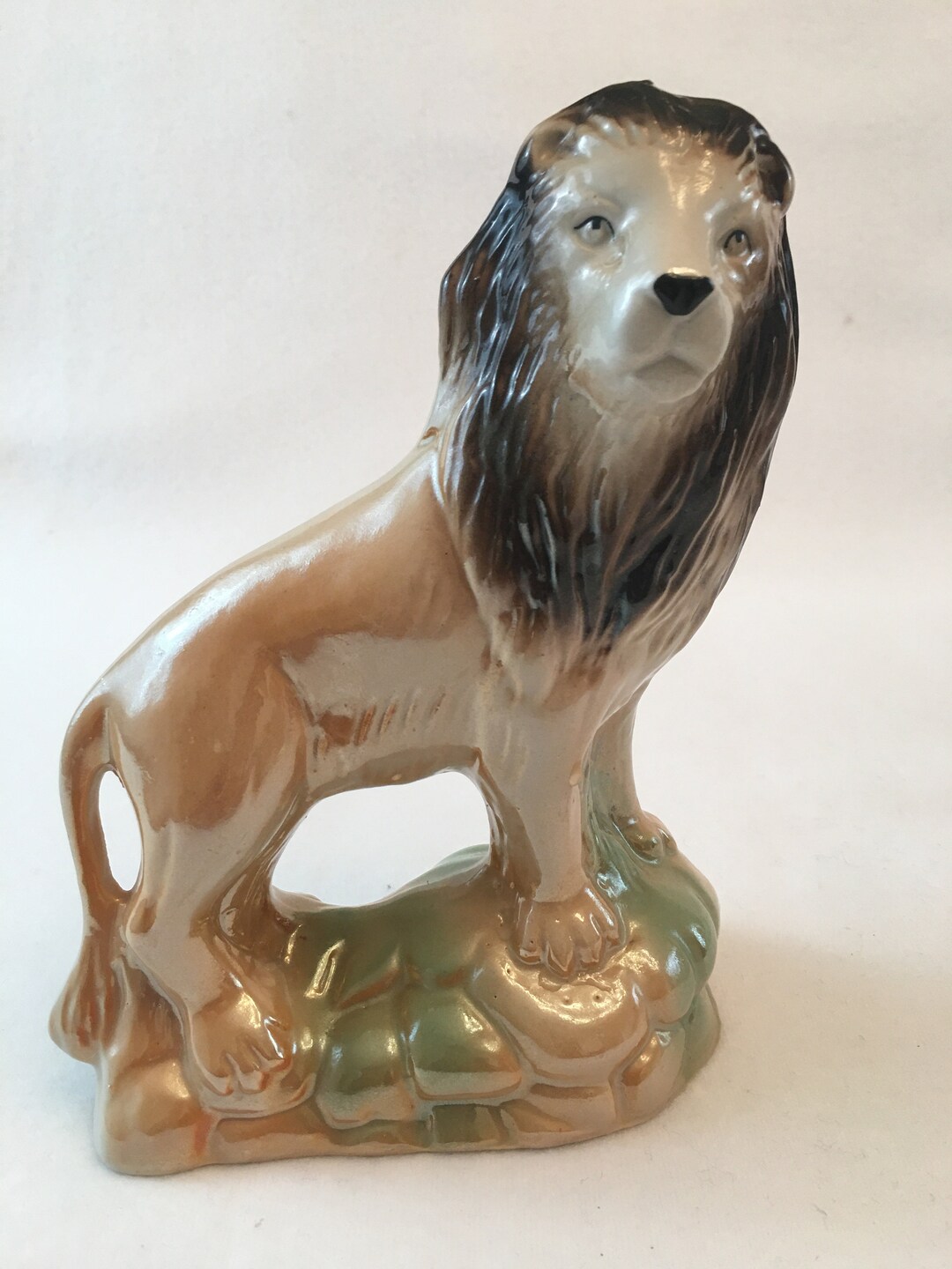Vintage Hand Painted Lion Figurine - Etsy