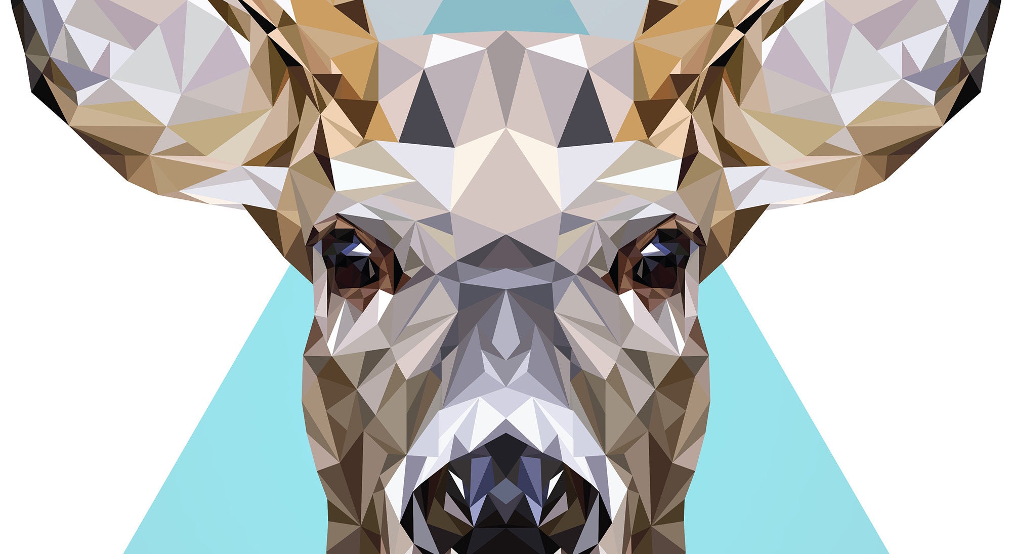 Deer Buck Low Poly Triangle Art Poster Print - Etsy