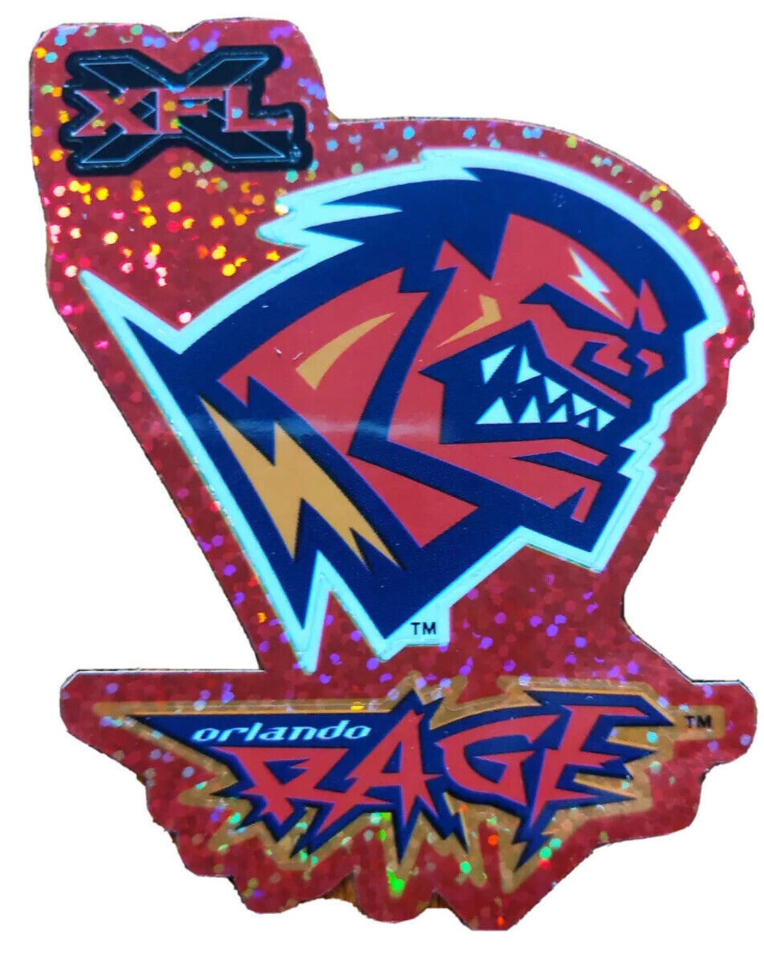 XFL Orlando Rage Football Logo Sticker 2001 Vintage Rare WWE - Etsy