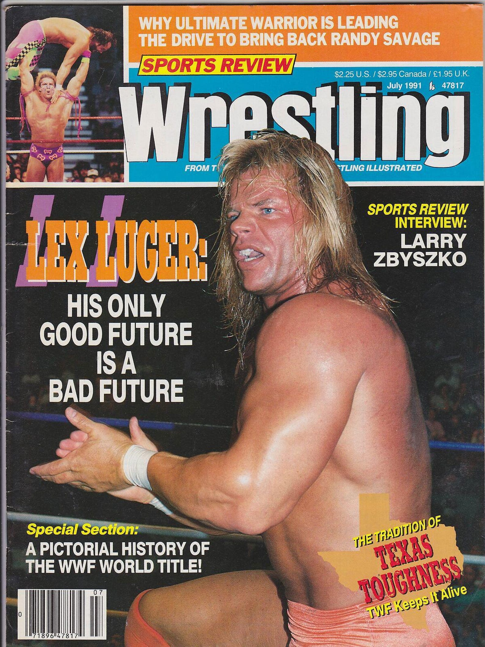 Sports Review Wrestling July 1991 Lex Luger Ultimate Warrior WWF NWA ...