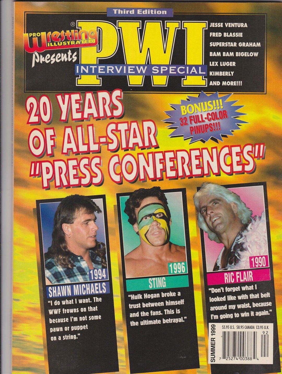 Pro Wrestling Illustrated Magazine PWI 1999 Interview Special Ric Flair ...