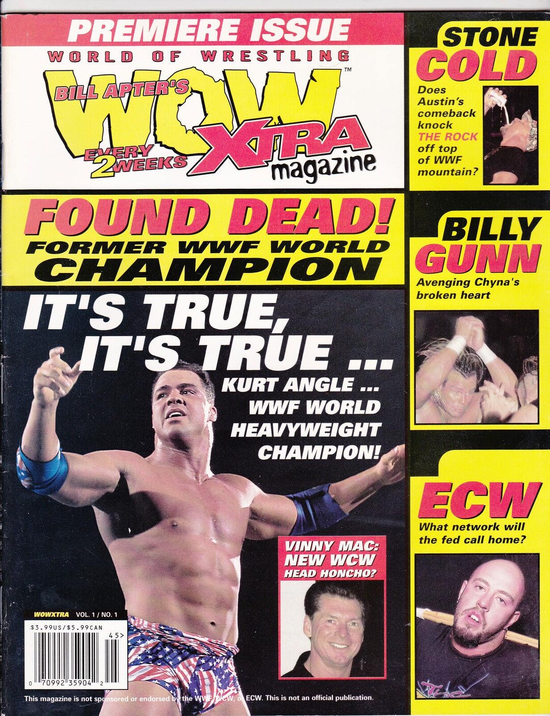 WOW Xtra World of Wrestling 1 Kurt Angle Billy Gunn Steve Austin Bill ...