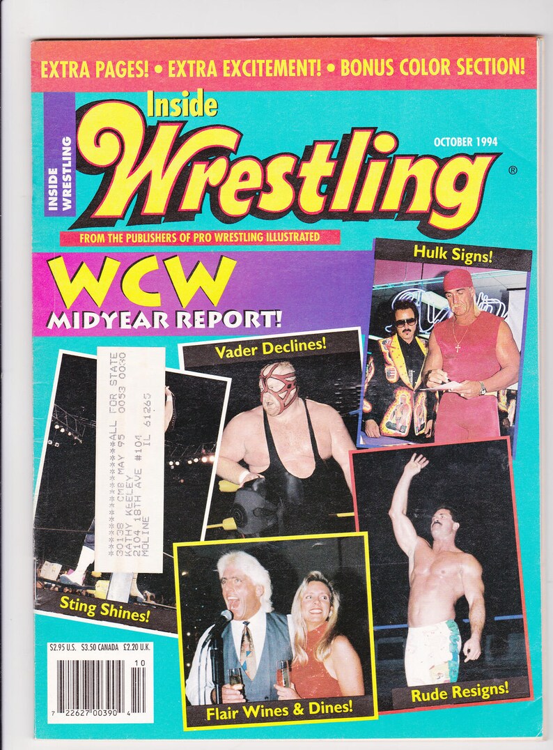 Inside Wrestling Magazine October 1994 WCW Report Hulk Hogan Rick Rude ...