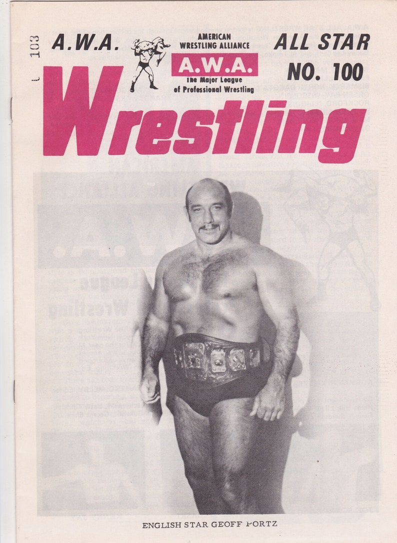 Vintage AWA Wrestling Program Match Card Geoff Portz 1973 Denver ...