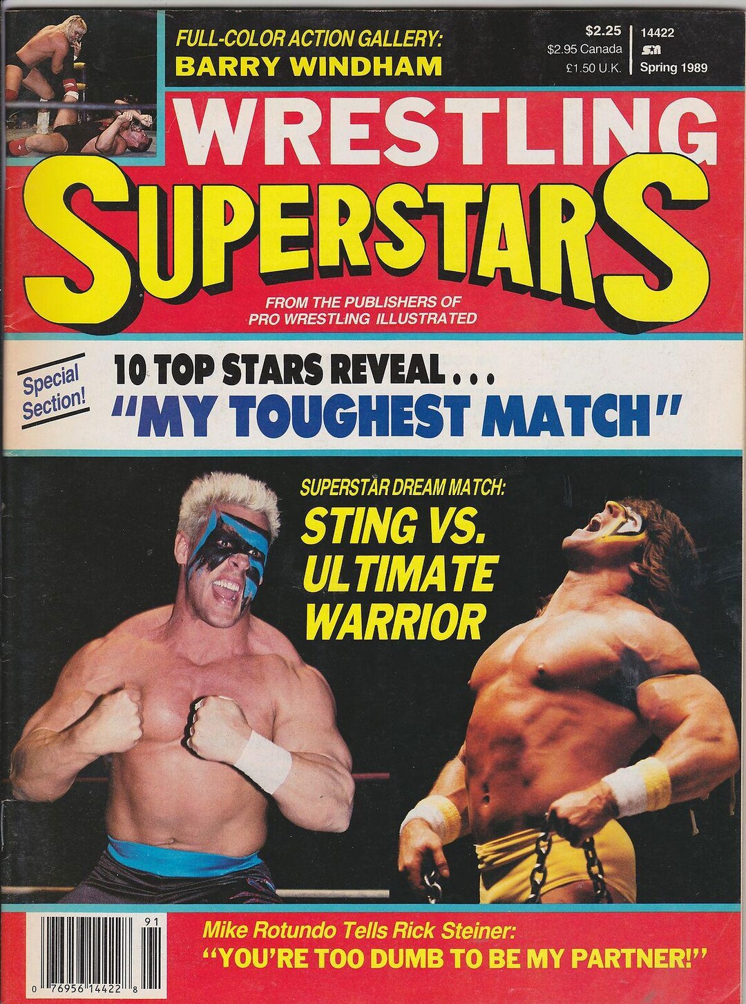 Wrestling Superstars Magazine Spring 1989 Sting Ultimate Warrior Dream ...