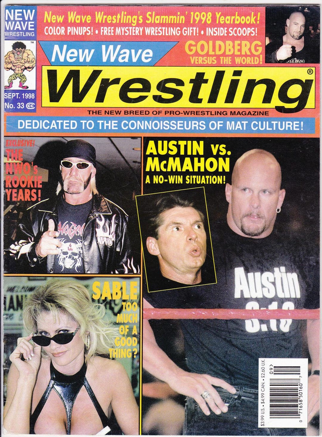 New Wave Wrestling September 1998 Steve Austin Vince Mcmahon Sable WWF ...