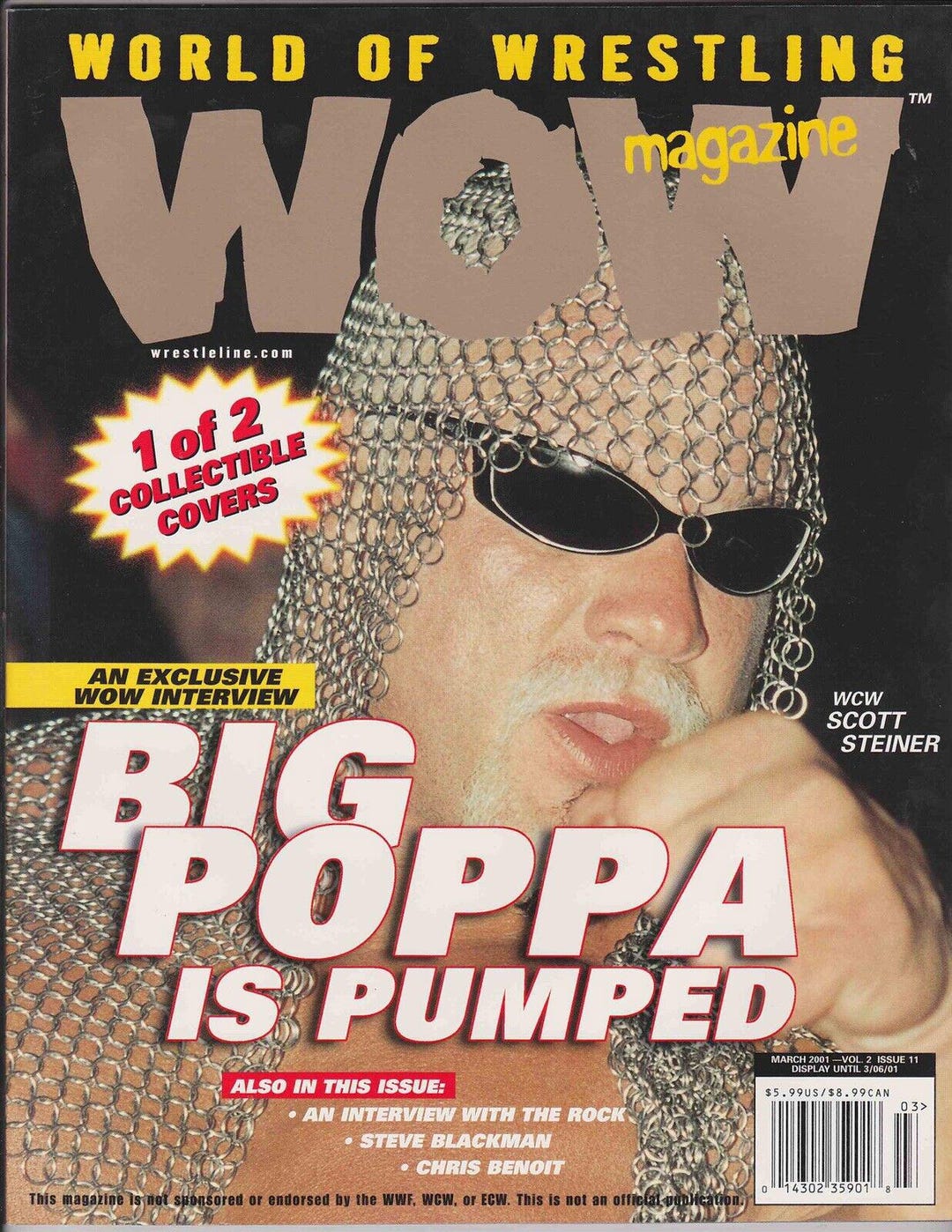Wow World of Wrestling Magazine March 2001 Vol 2 Issue 11 Steiner Wcw ...