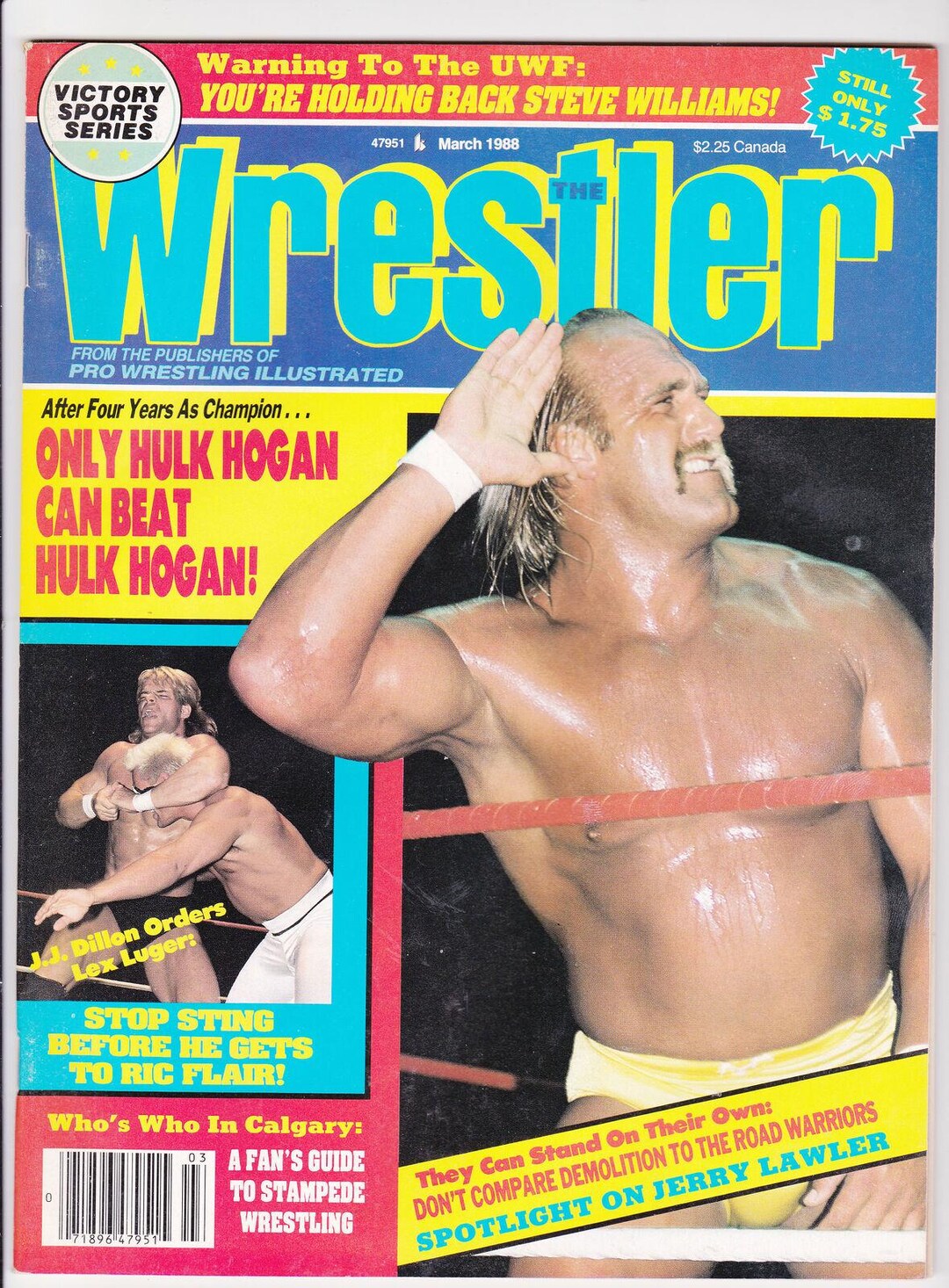 The Wrestler Magazine March 1988 Wrestling Hulk Hogan Steve Williams ...