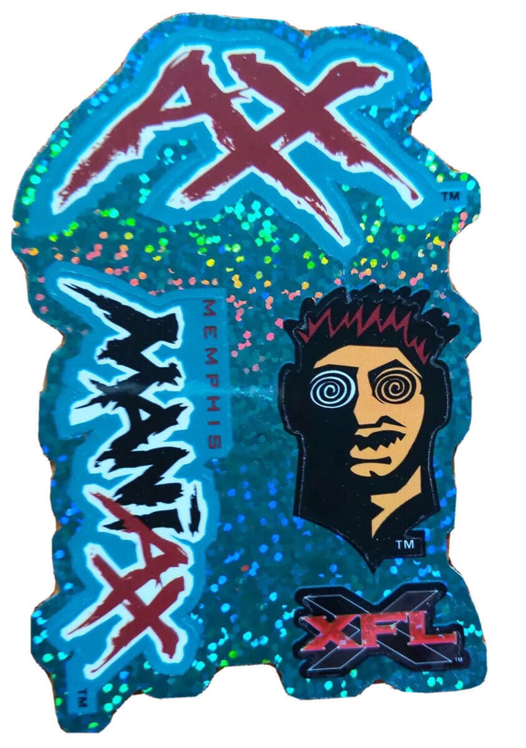 XFL Memphis Maniax Football Logo Sticker 2001 Vintage WWE WWF - Etsy