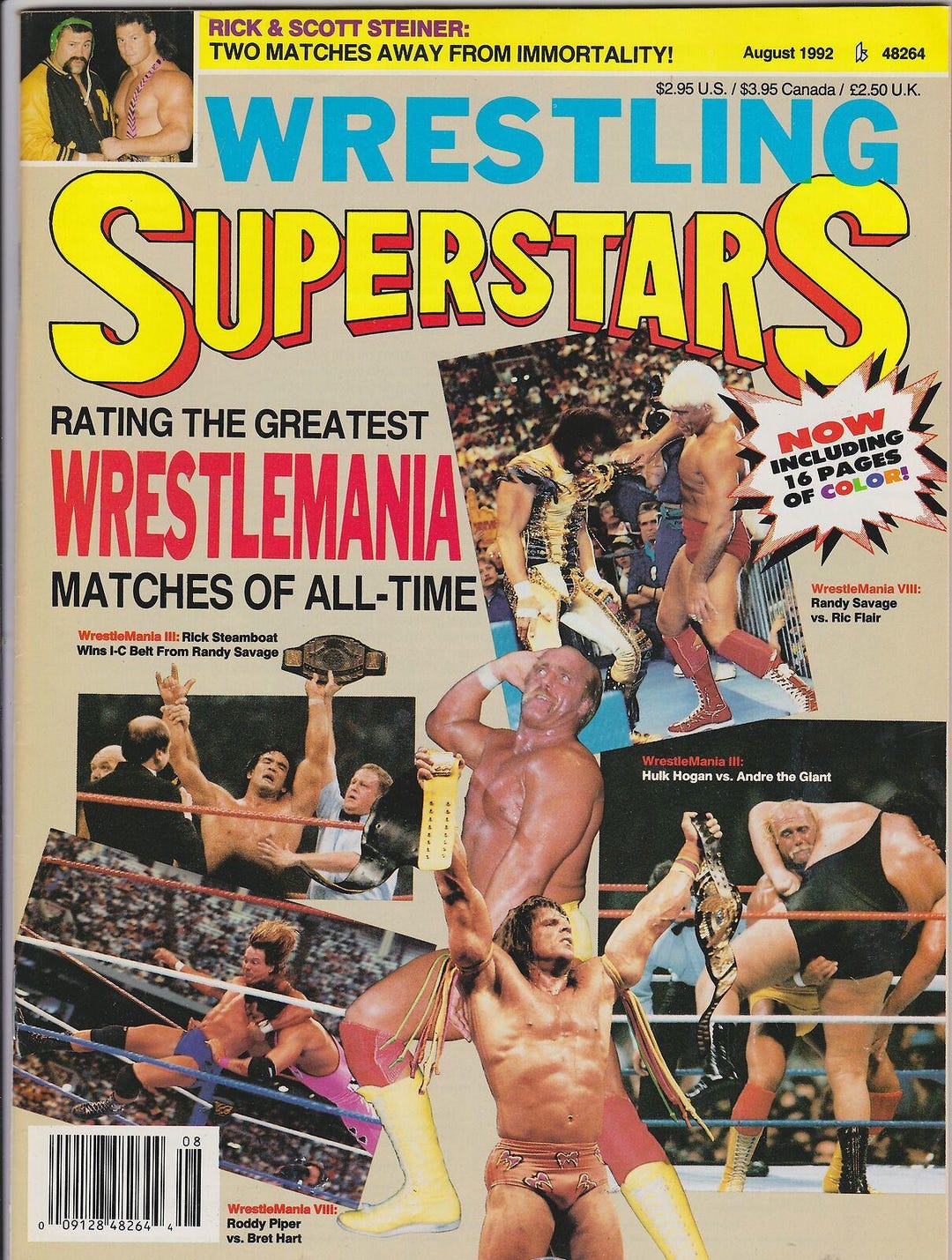 Wrestling Superstars Magazine August 1992 Greatest WWF Wrestlemania ...