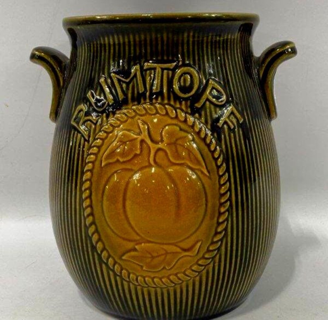 West Germany Green & Brown Ceramic Rumtopf Jar, No Lid - Etsy