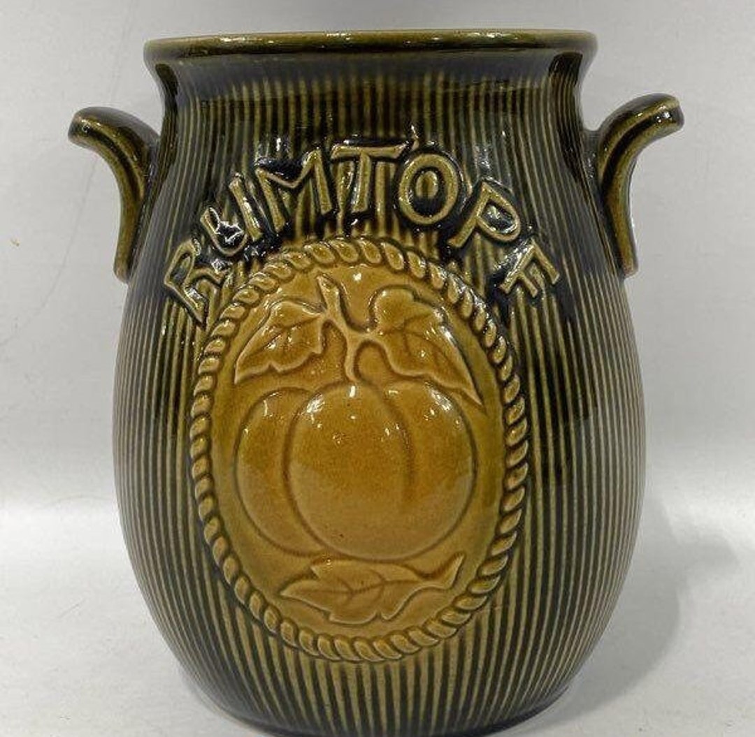West Germany Green & Brown Ceramic Rumtopf Jar, No Lid - Etsy