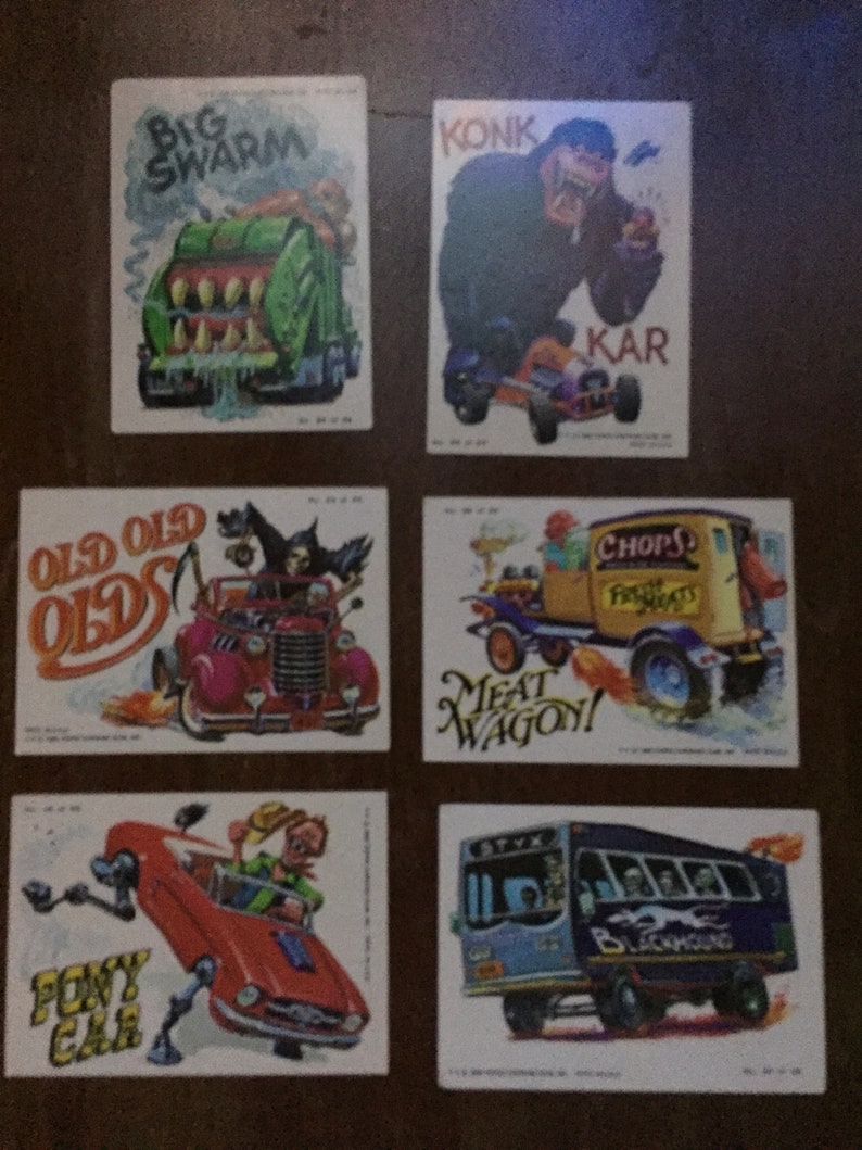 Weird Wheels Trading Cards 1980 Lot of 6 #16,25,26,27,29,55 - Etsy