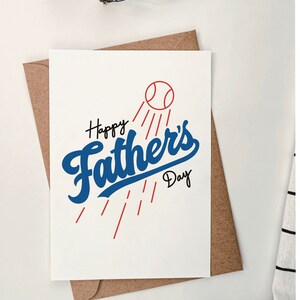 Digital Blue Baseball Father's Day Card - Etsy