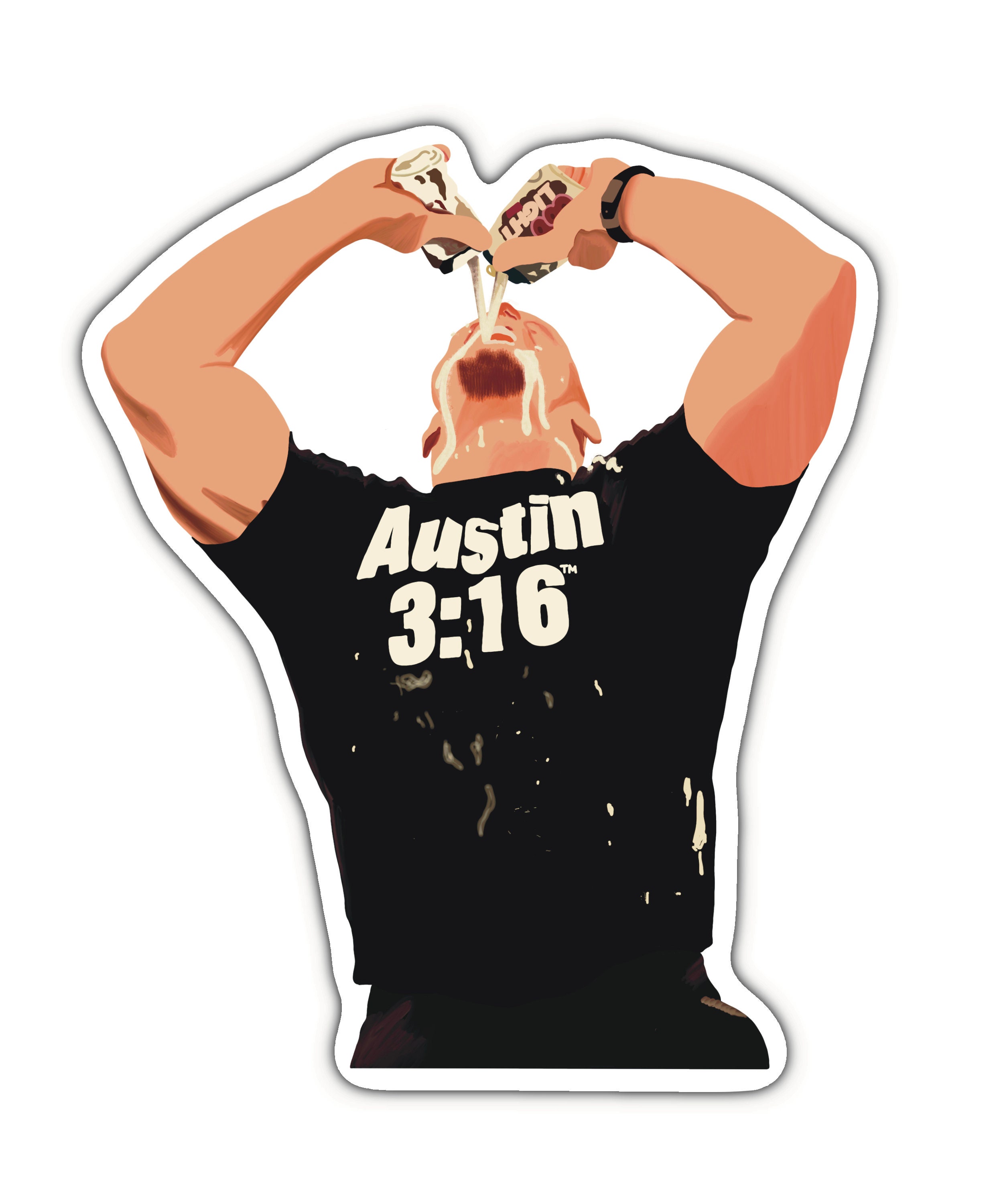 Black Shirt Wrestler Sticker - Etsy