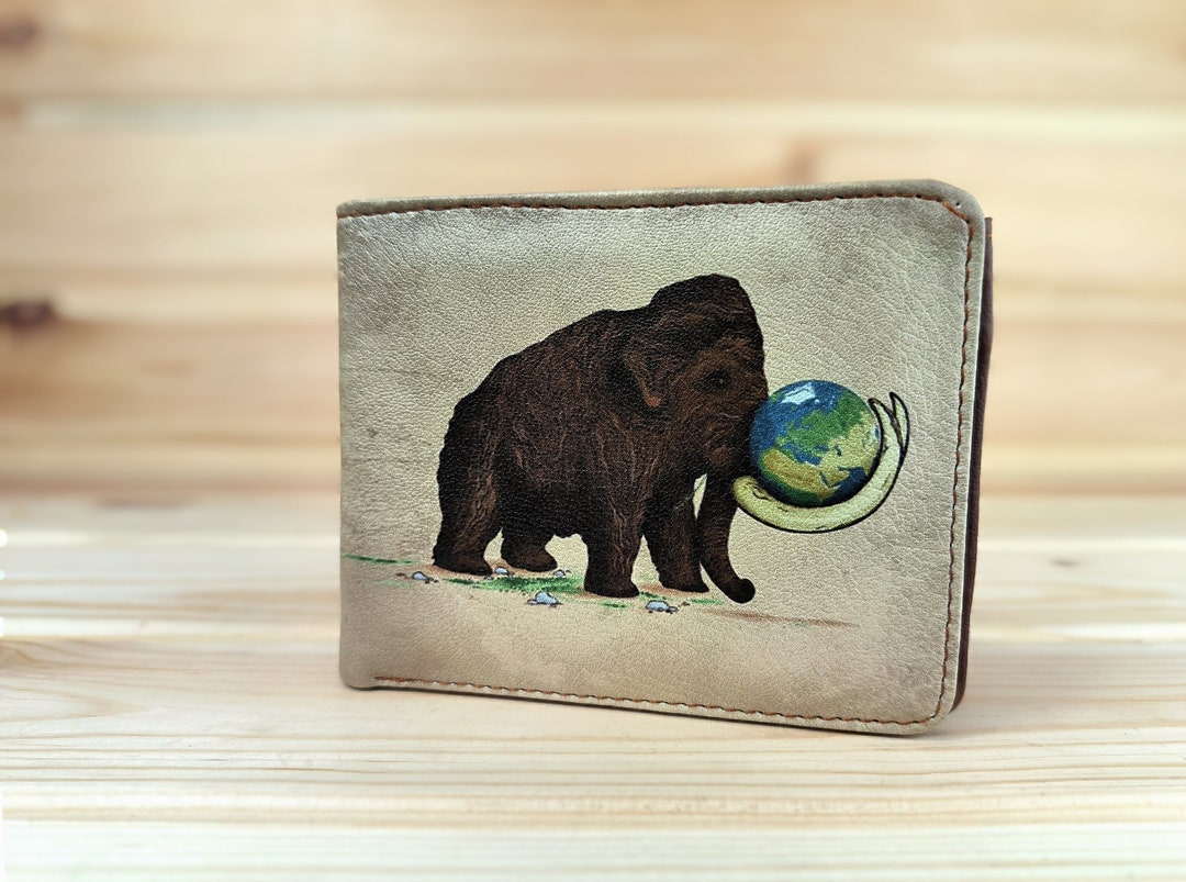 Vegan Bifold Wallet | Elephant Illustration | Sustainable Vegan Leather ...