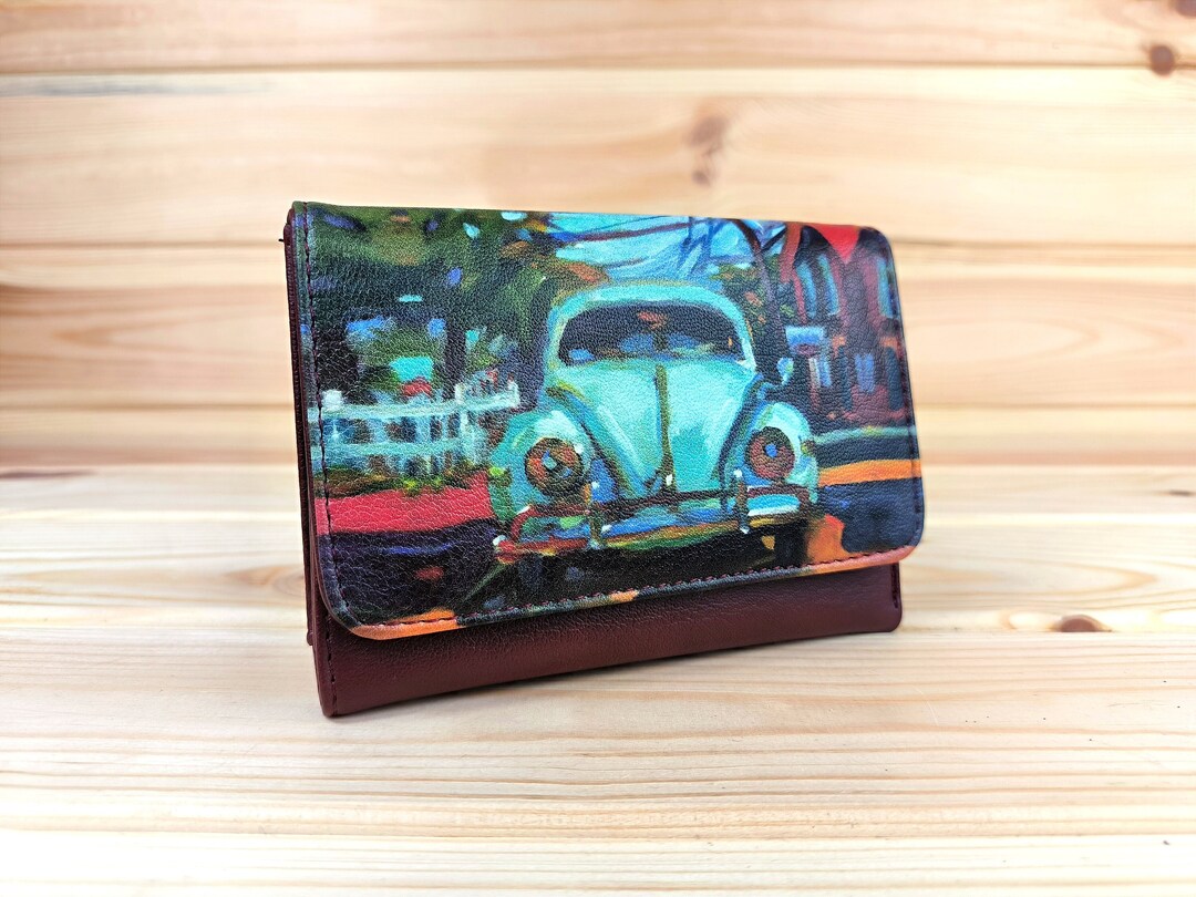 Unisex Wallet With VW Beetle Pattern Colorful Faux Leather Purse ...