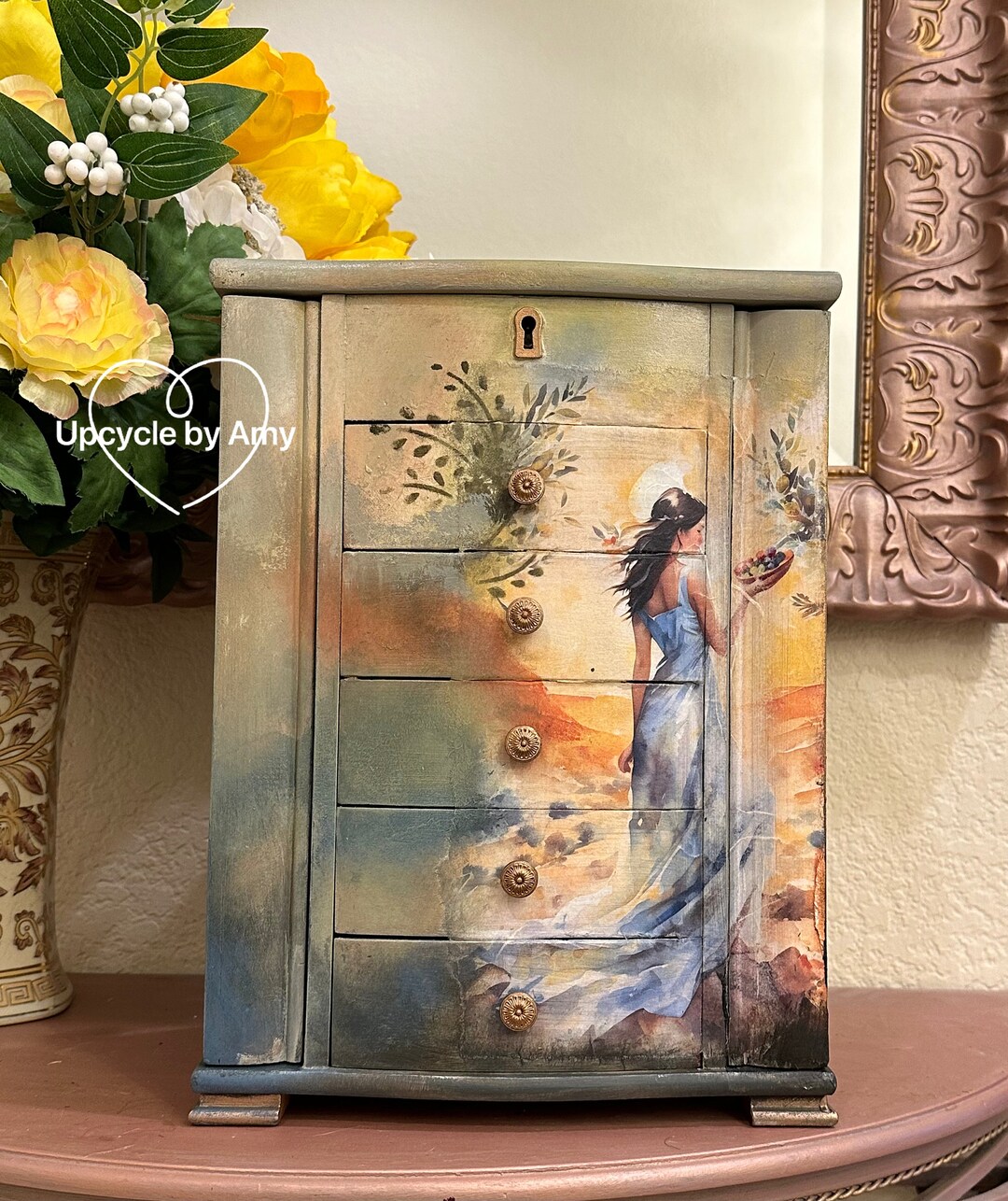 Jewelry Armoire. Dreamy Sunset Jewelry Box. Whimsical Goddess Jewelry ...