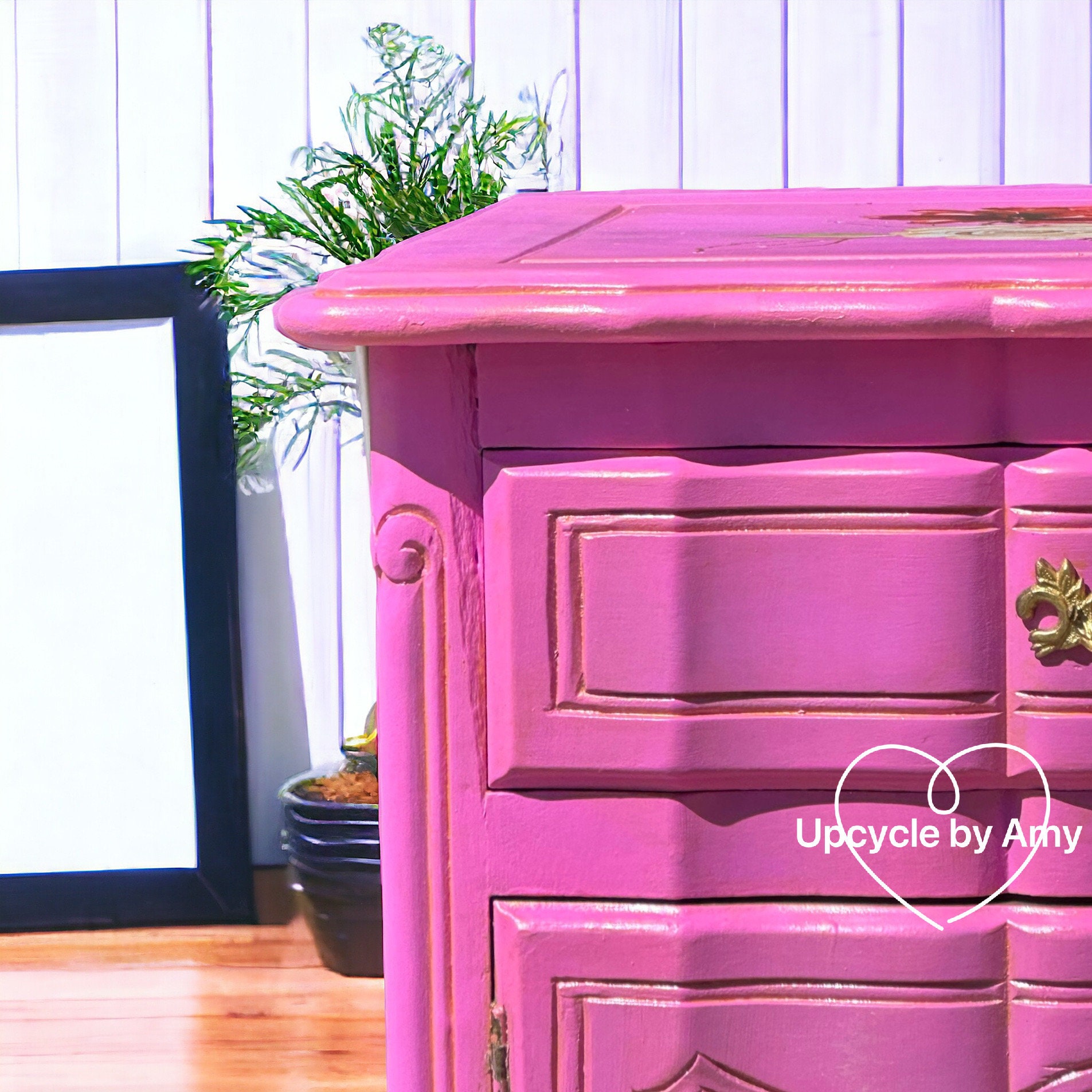 Nightstands. French Provincial End Tables. Pink Pearlescent Bedside ...