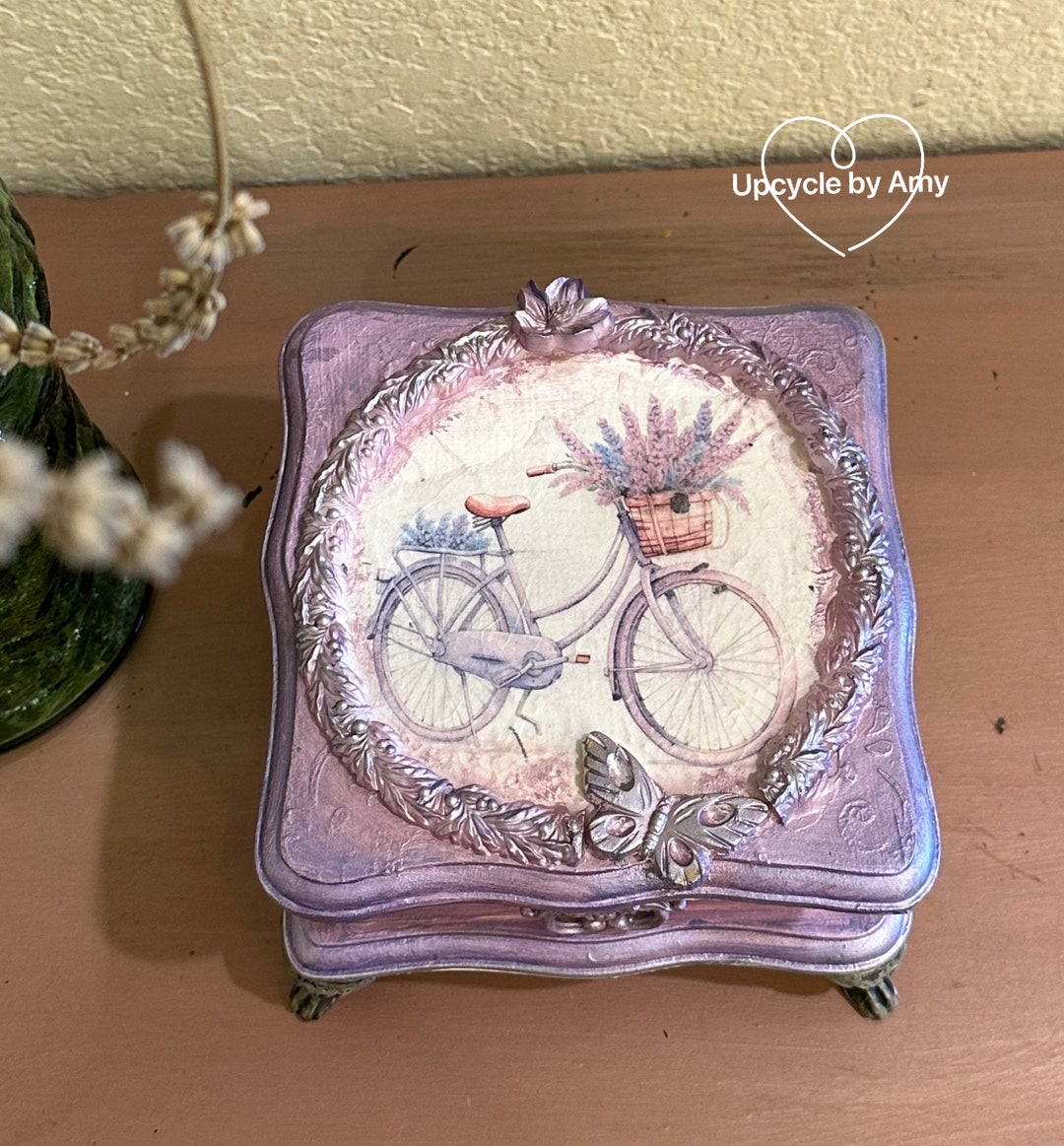 Jewelry Box. French Lavender Jewelry Box. Textured Metallic Jewelry ...