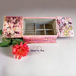 Jewelry Box. Magical Fairy Garden Jewelry Chest. Pink Metallic Jewelry ...