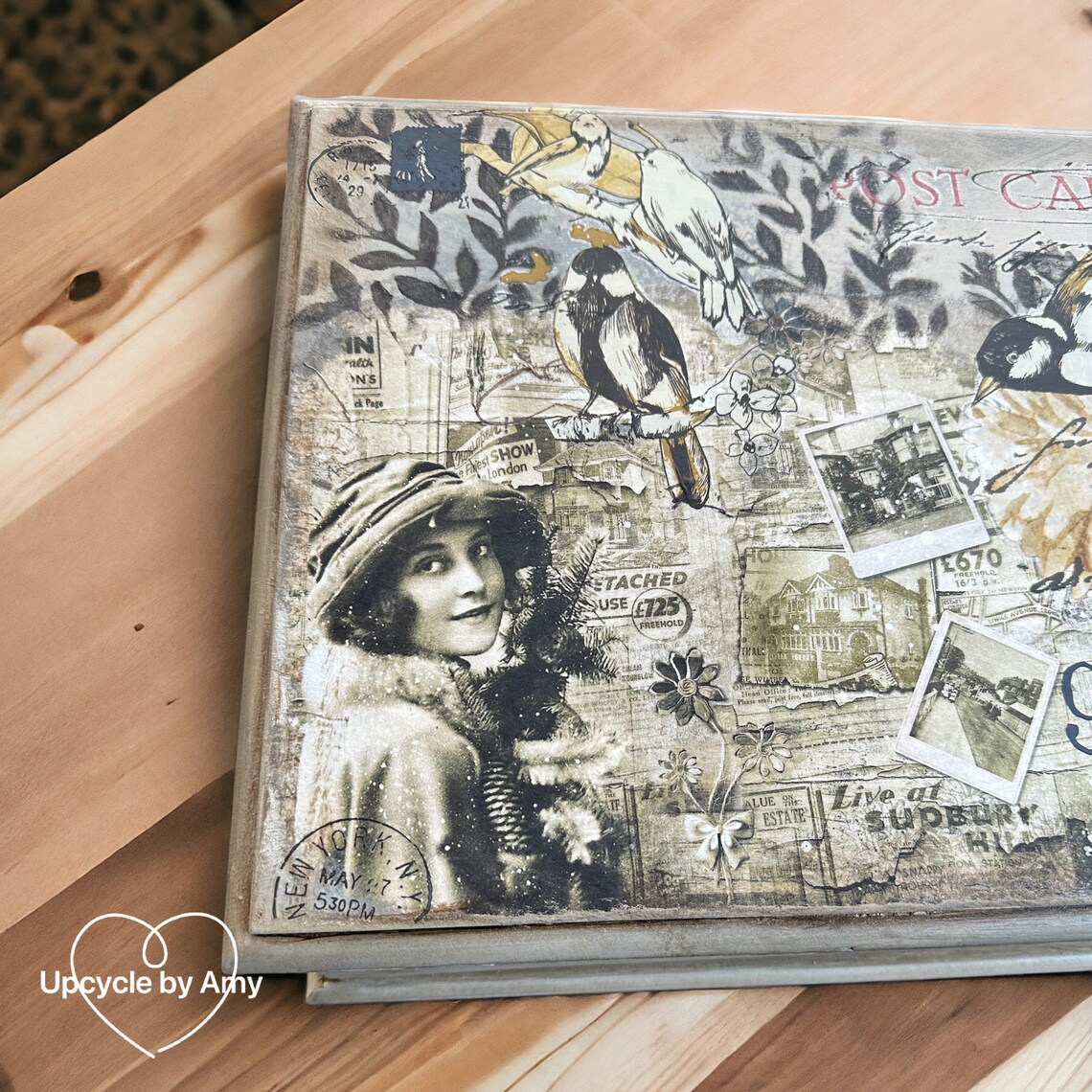 Memory Box. Vintage Girl Keepsake. Rustic Desktop Storage Box. Vacation ...