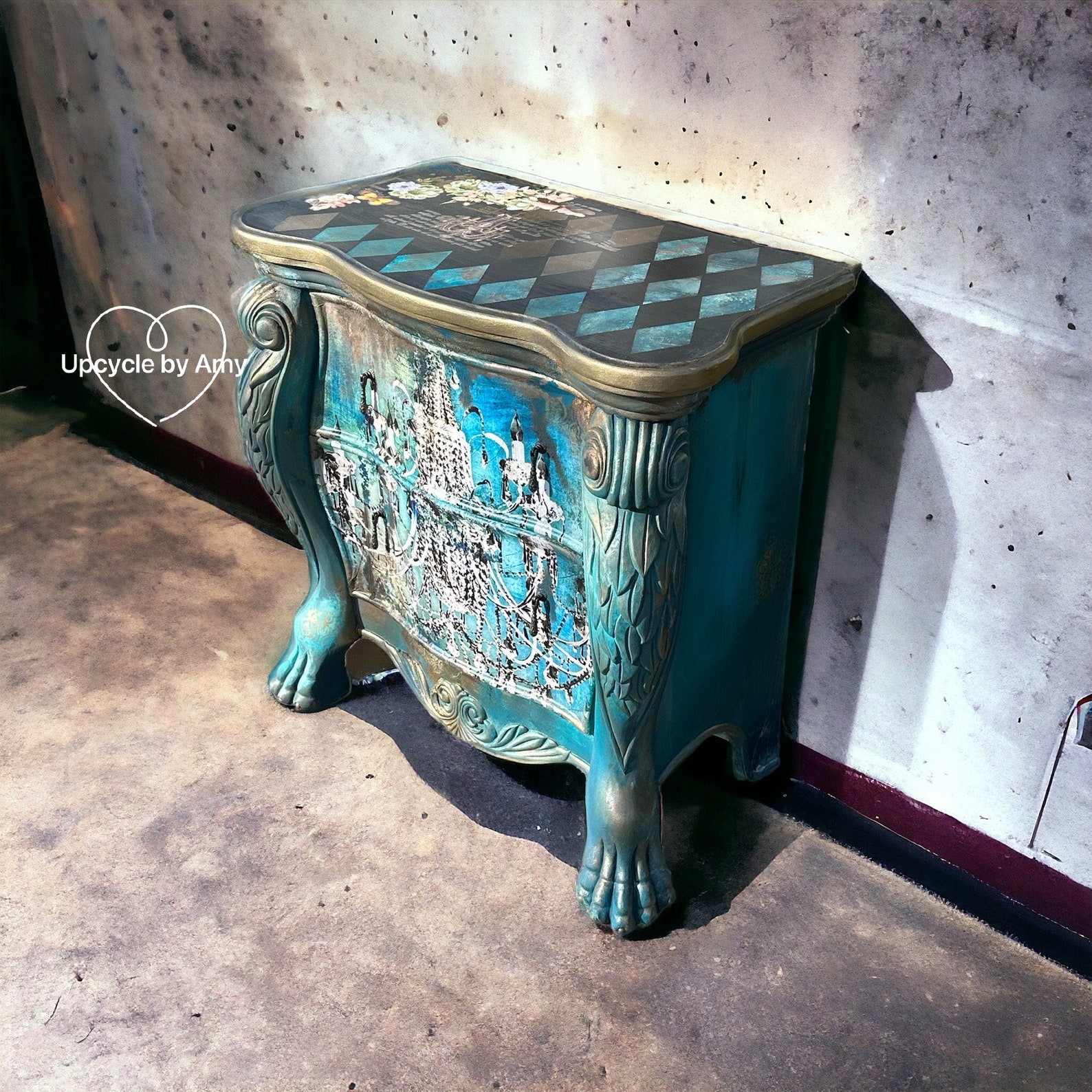 Bombe Chest. Moody Chandelier Accent Chest. Rustic Old World Bombay ...