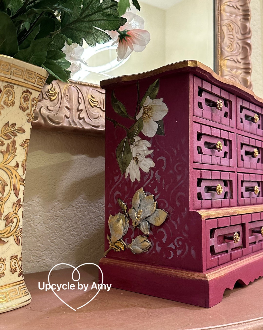 Magnolia Jewelry Box: Upcycled Raspberry Jewelry Chest - Etsy