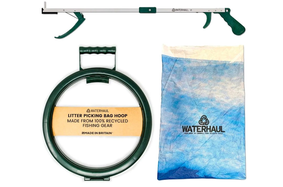 Recycled Ocean Plastic Litter Picker Set: 26" Grabber, Hoop & Bag - Etsy
