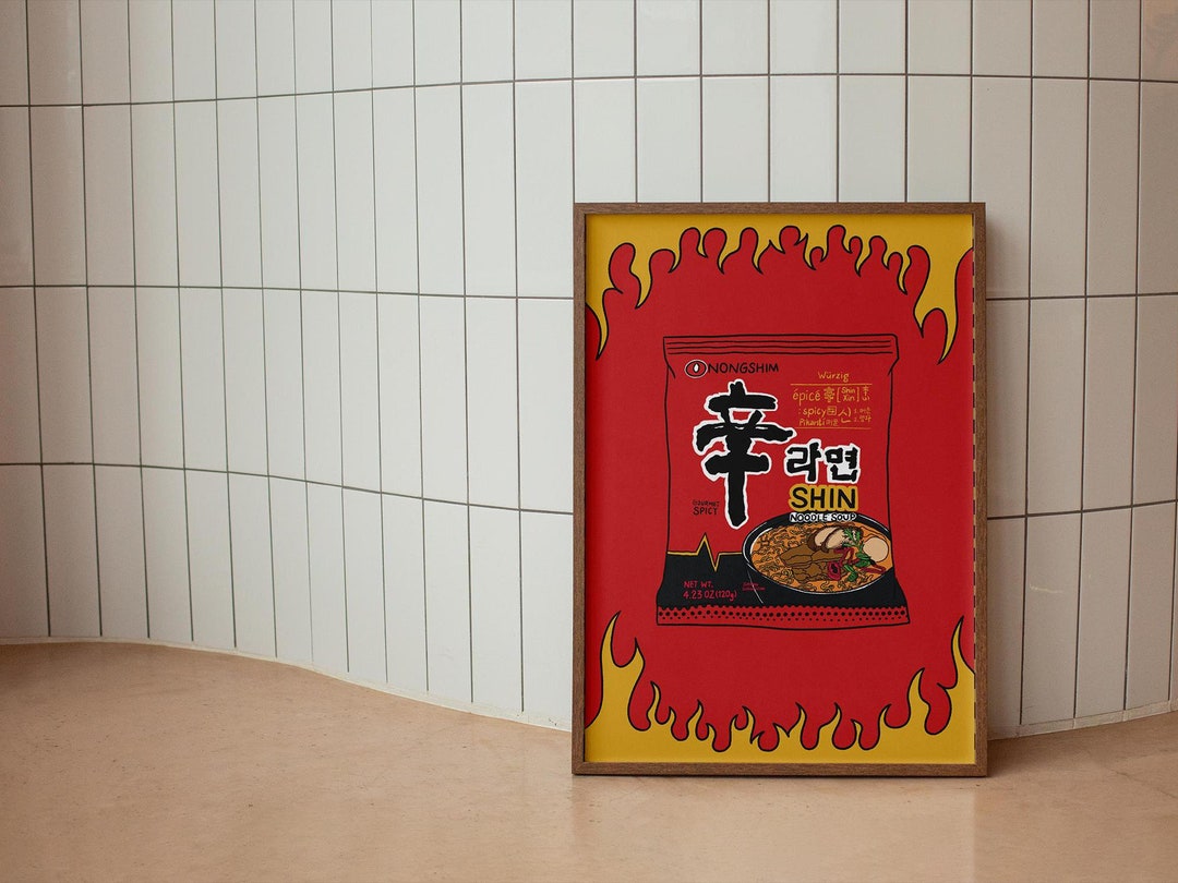 Shin Ramen Art Print | Hand-drawn Noodles Poster - Etsy