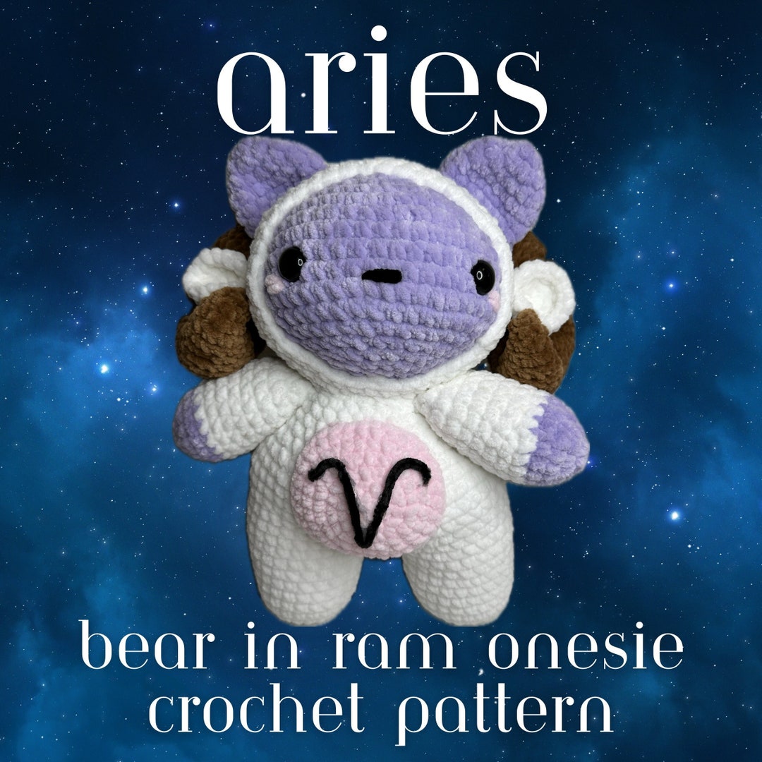 CROCHET PATTERN - Aries Bear Wearing Ram Onesie Crochet Pattern - Etsy