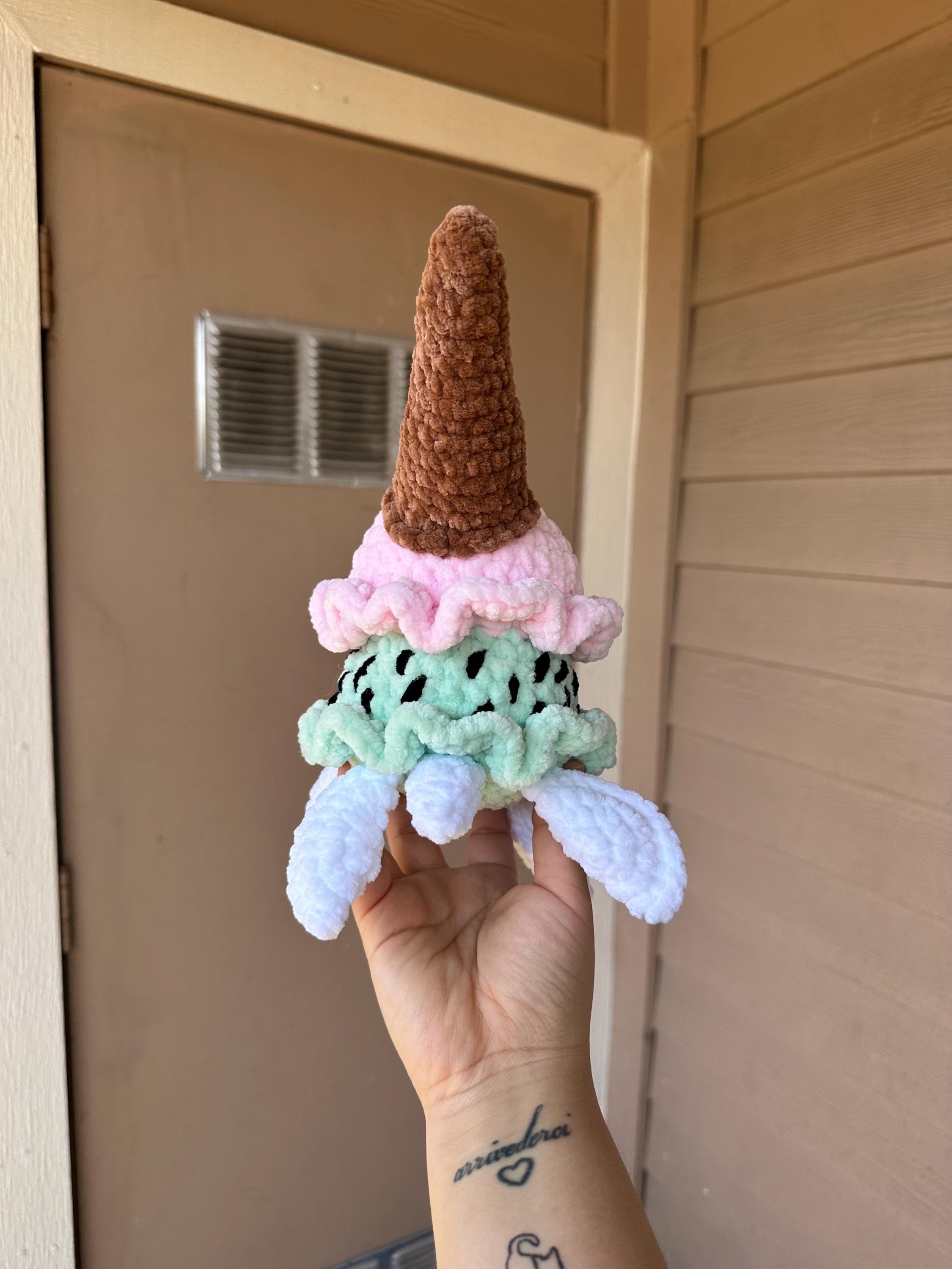 Ice Cream Cone Turtle Crochet Plushie - Etsy