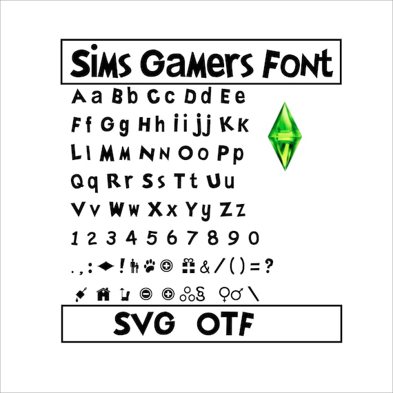 The Sims Font The Sims Svg The Sims Otf The Sims Letters The | Etsy